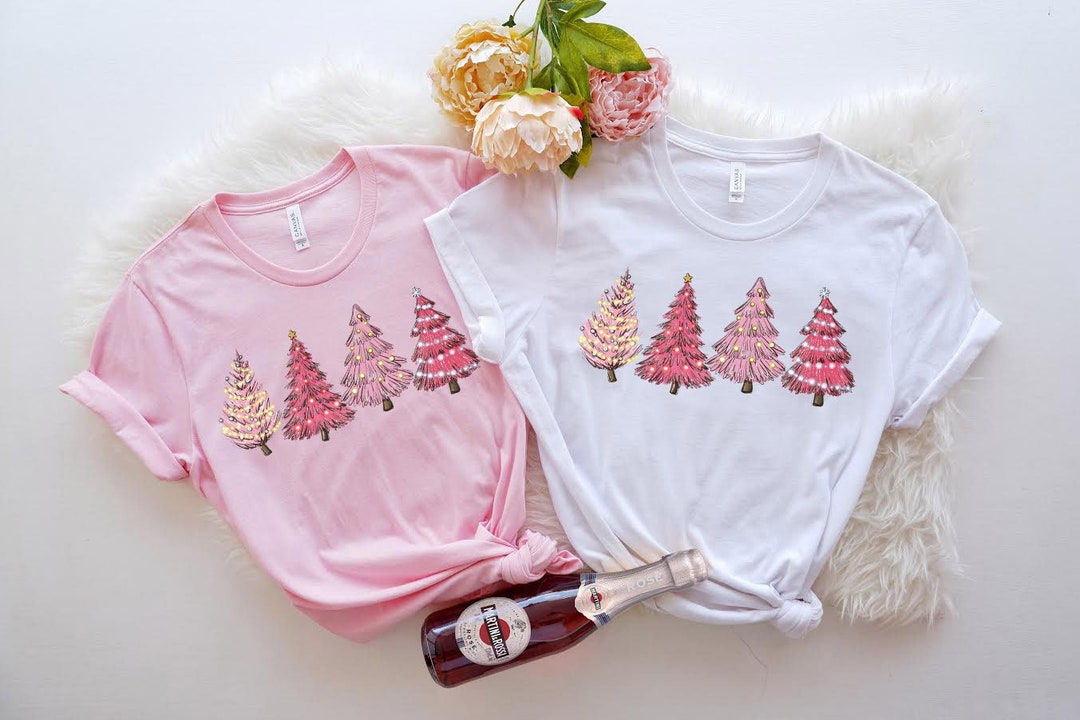 Pink Christmas Trees Shirts, Christmas Vibes, Christmas Tree Shirt ...