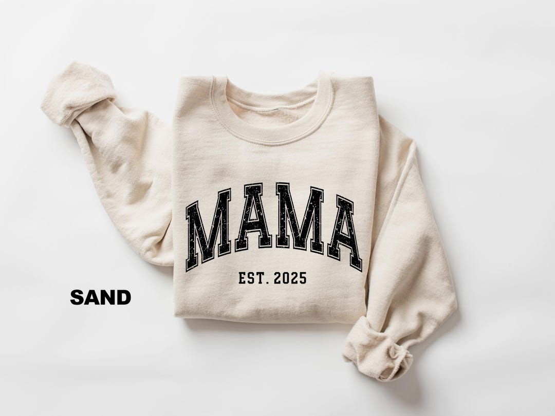 Custom Mama Est Year Sweatshirt, Mama Est Sweatshirt, Mama Christmas ...