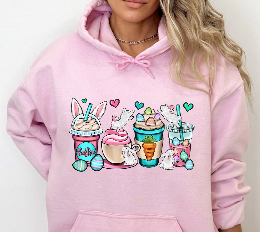 Easter Coffee Bunny Sweatshirt, Women Cute Easter Shirt, Cozy Coffee ...