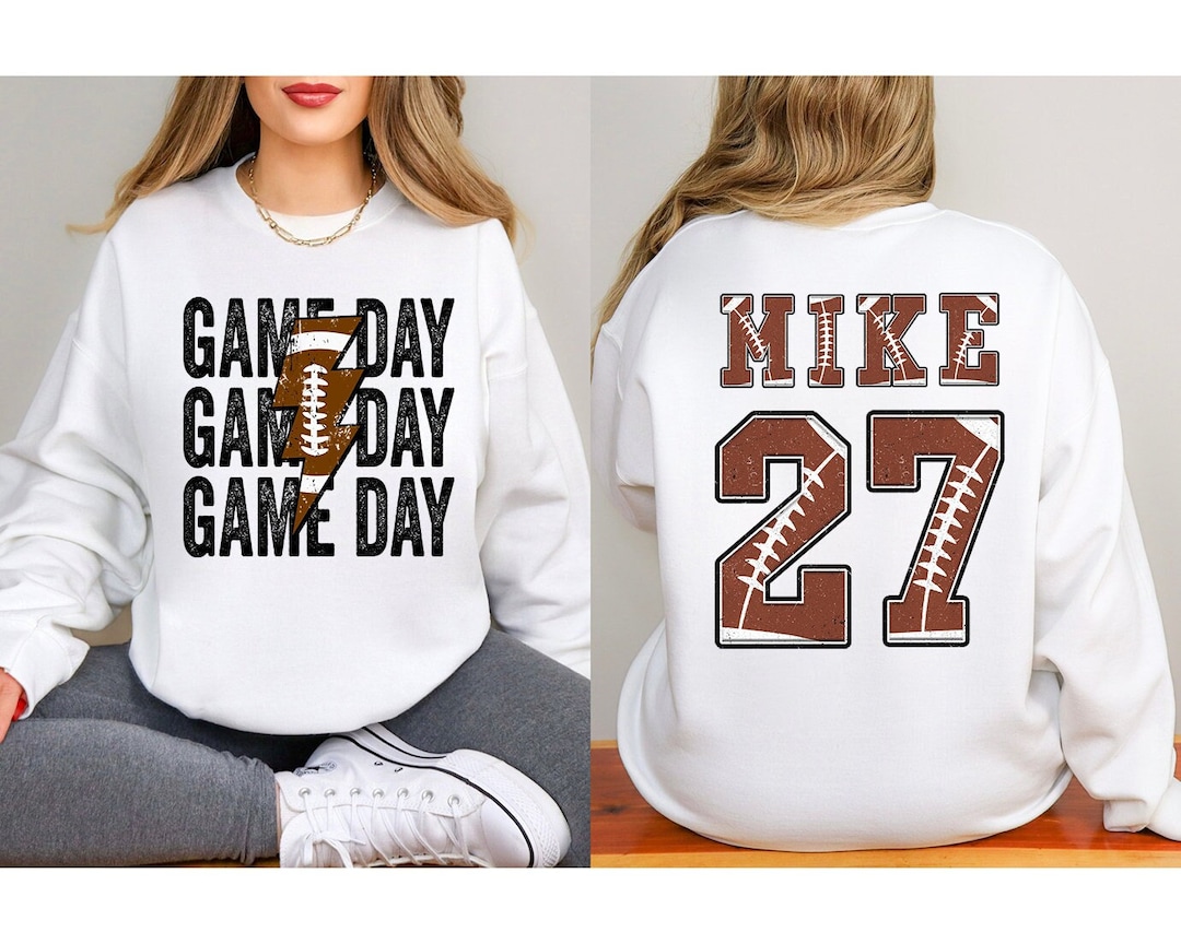 Personalized Football Game Day Sweatshirt, Custom Game Day Mom Football ...