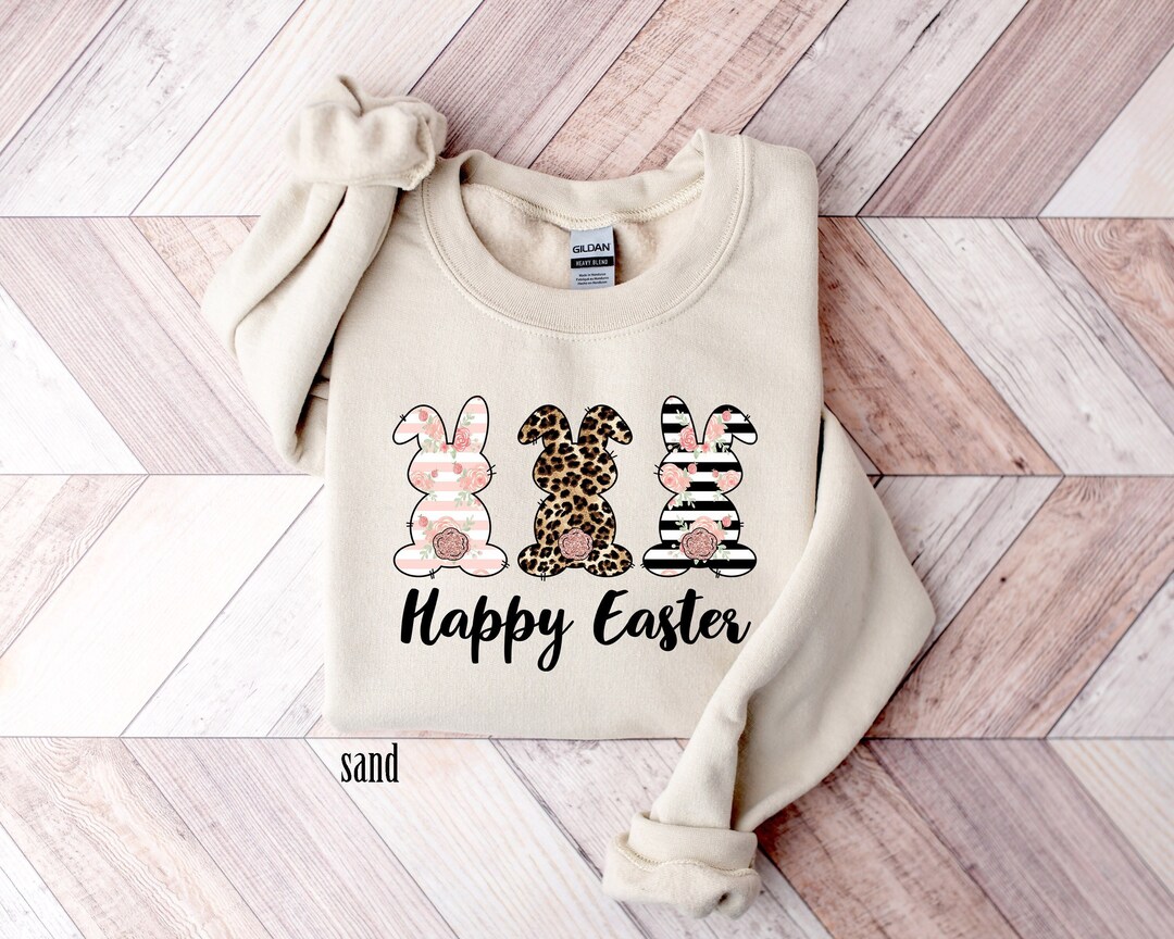 Happy Easter Bunny Cottontail Sweatshirt, Cute Easter Bunny Shirt ...