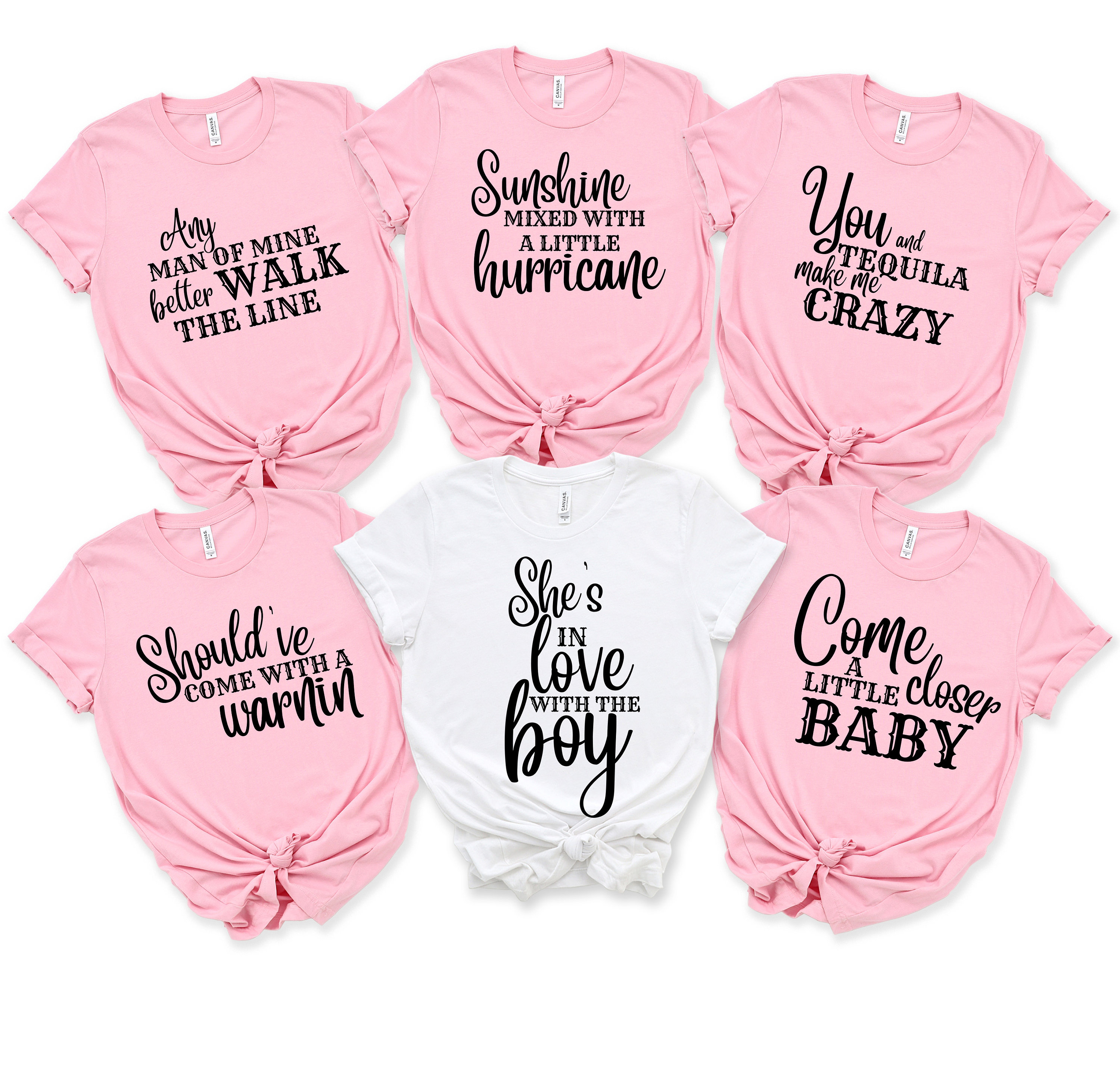 Country Music Themed Bridal Party Shirts Custom Lyrics Shirt - Etsy