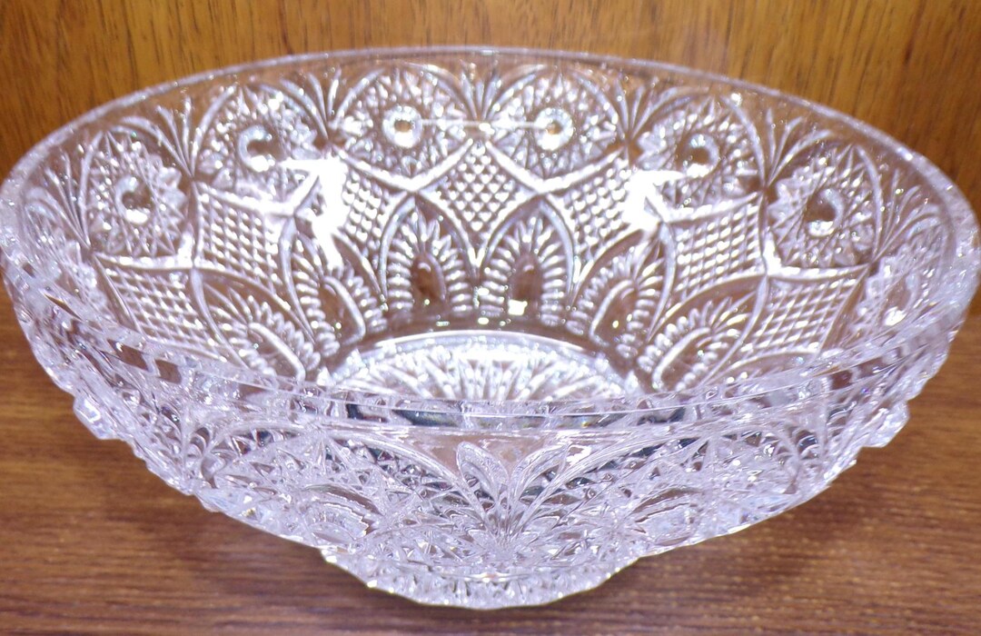 2505 Queens Lace Hobstar 10.25" Crystalex Bohemian Lead Crystal Bowl - Etsy