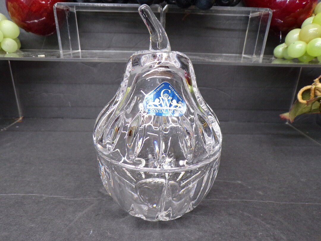 2306 Crystal Works Germany 6" Vintage Full Lead Crystal Pear Shaped ...