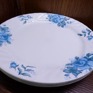 2504 Corelle Blue Velvet Swirl Dinnerware - Blue Roses - Great ...