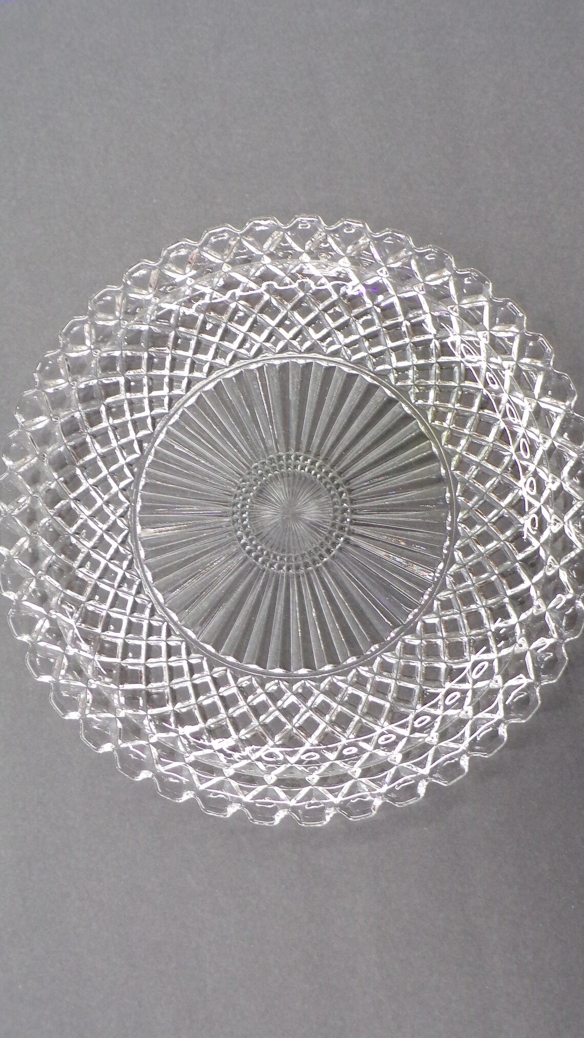 2210260 Vintage Pair Diamond Cut Criss Cross Pattern Serving - Etsy