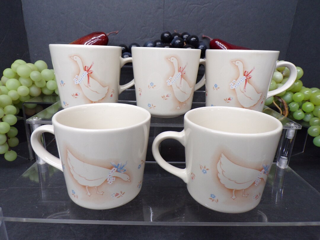 2308 Corelle Country Promenade Geese 3" Mugs Set of 5 - Great Condition ...