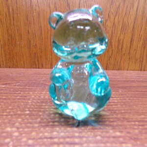2501 Fenton Glass 3" Teal Mini Bear Fenton Stamp - Great Condition - Etsy