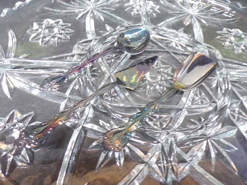 2305 Star of David Divided Buffet Tray W/3 Silver Plated Utensils ...