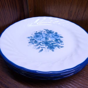 2504 Corelle Blue Velvet Swirl Dinnerware - Blue Roses - Great ...