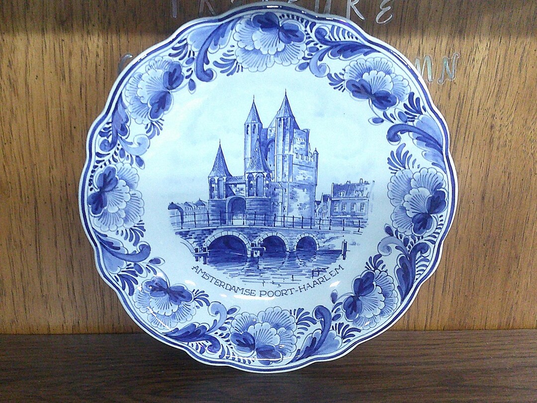 2411 Norelco Vintage 1957 Amsterdamse Poort Delft Blue Collector Plate ...