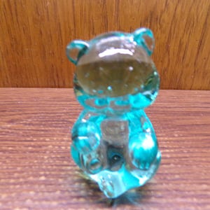 2501 Fenton Glass 3" Teal Mini Bear Fenton Stamp - Great Condition - Etsy