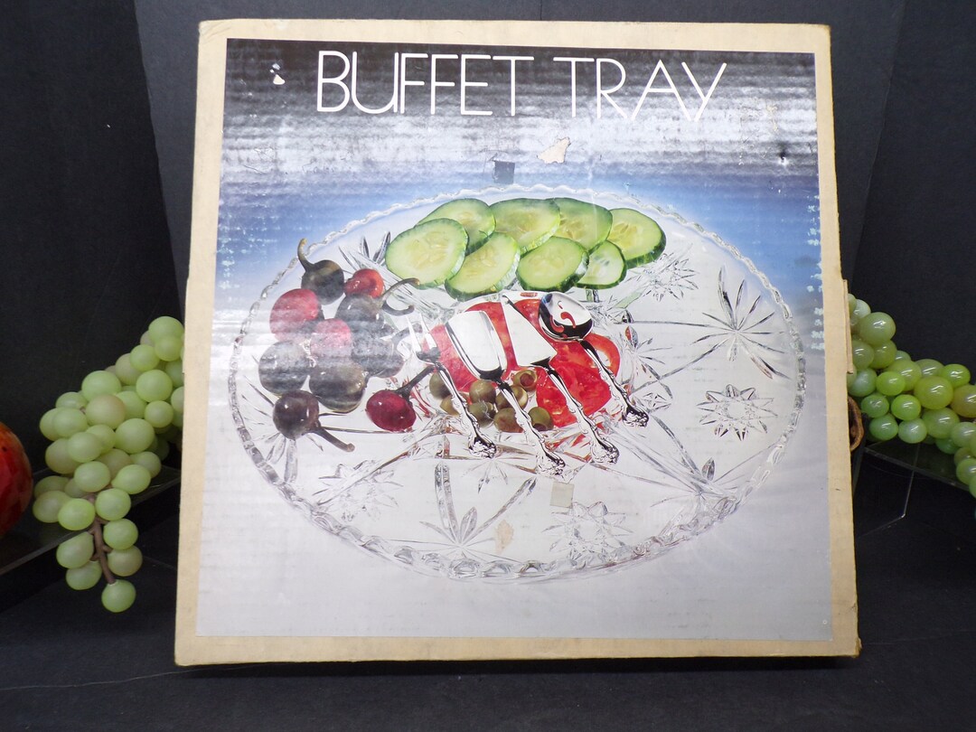 2305 Star of David Divided Buffet Tray W/3 Silver Plated Utensils ...