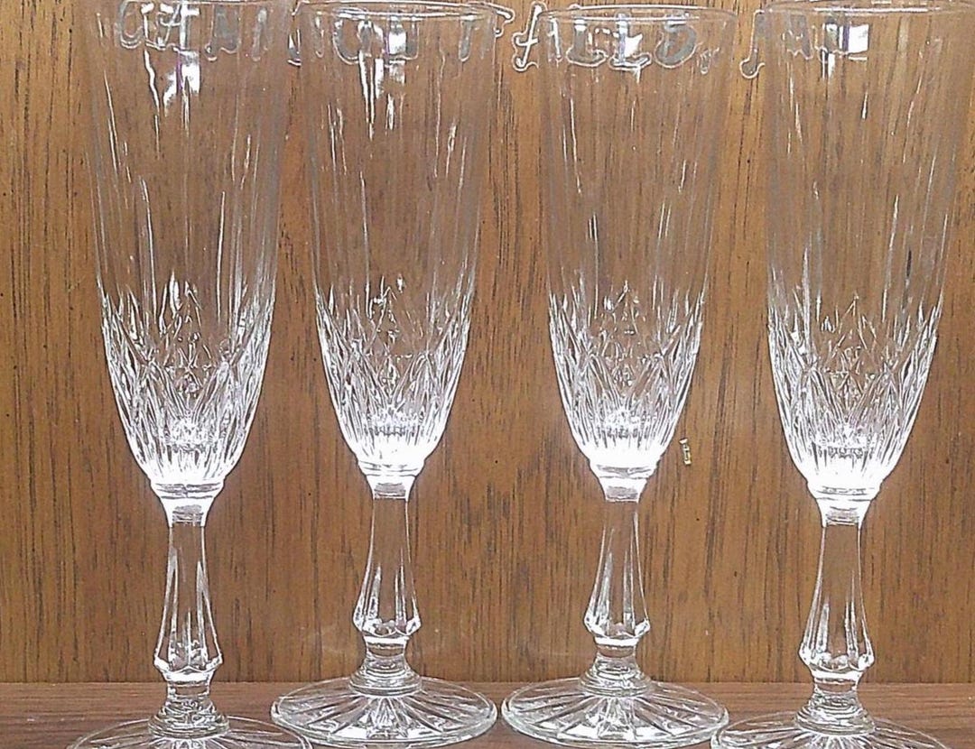 2411 Anchor Hocking Canfield Clear Crystal Champagne Flute Set of 4 ...