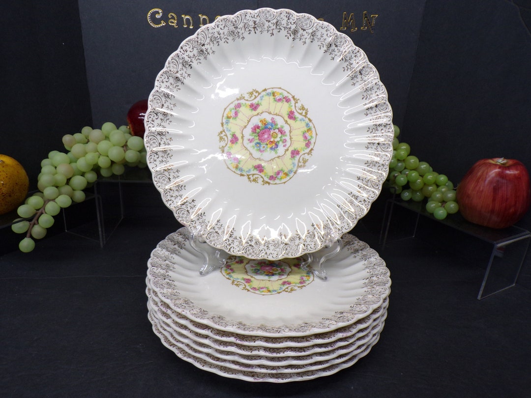 2305010-C7 Vintage 1940's Set of 7 American Limoges Toledo Delight 10 ...