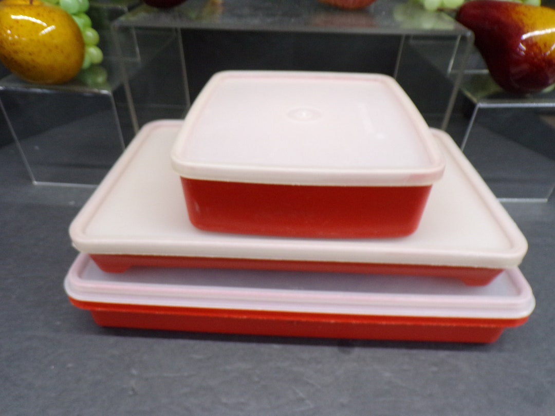 2304 Tupperware Paprika Container Set of 3 Vintage 11, 10, 6 1458-5 ...