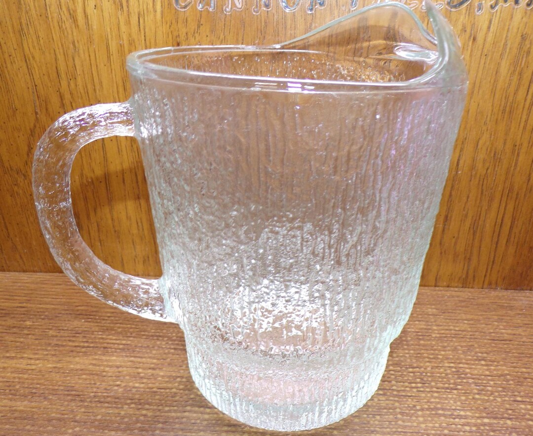 2508 Indiana Glass Crystal Ice Tree Bark Textured Clear Glass 8" 64 Oz ...