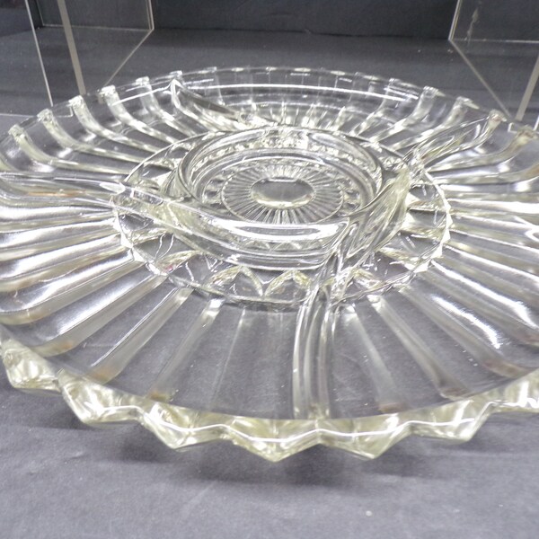 Pressed Glass Divided Dish - Etsy