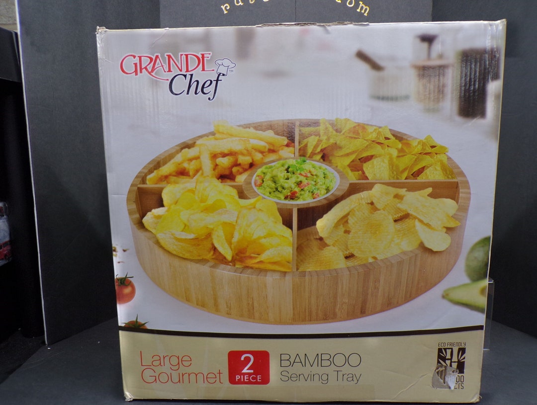 2301 Grande Chef Large Gourmet 15.5" Bamboo Serving Tray Platter ...