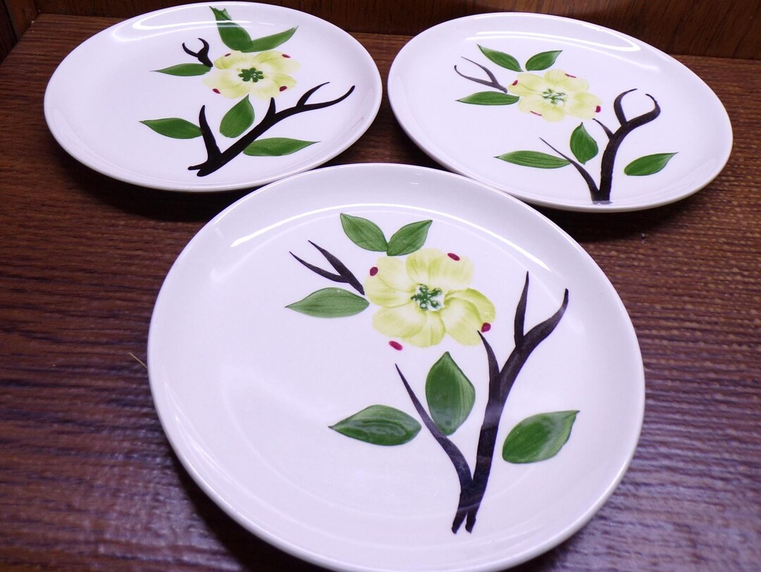 2505 Blue Ridge Southern Pottery Vintage Dixie Dogwood 6.5" Bread ...