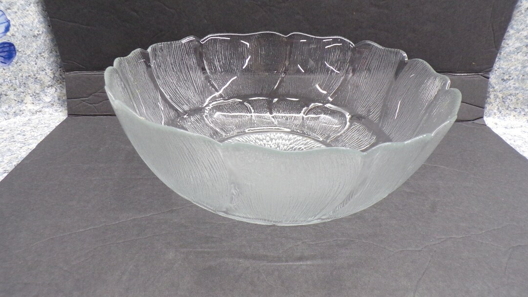 2312 Arcoroc "fleur" Flower Textured Tempered Glass 10.5" Vintage ...