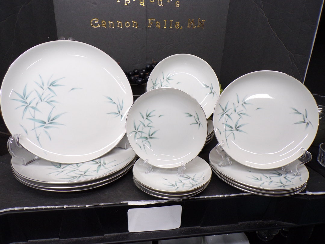 2306 Bamboo Aqua Japanese Sone China Vintage 16 Pc Set - Tea Leaf ...