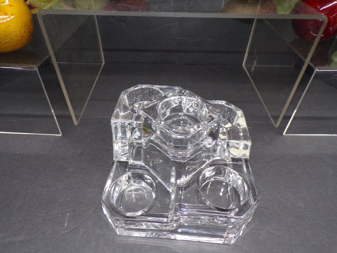 2302 Partylite Crystal Castle 5 Slot Vintage Tealight Candle Holder ...