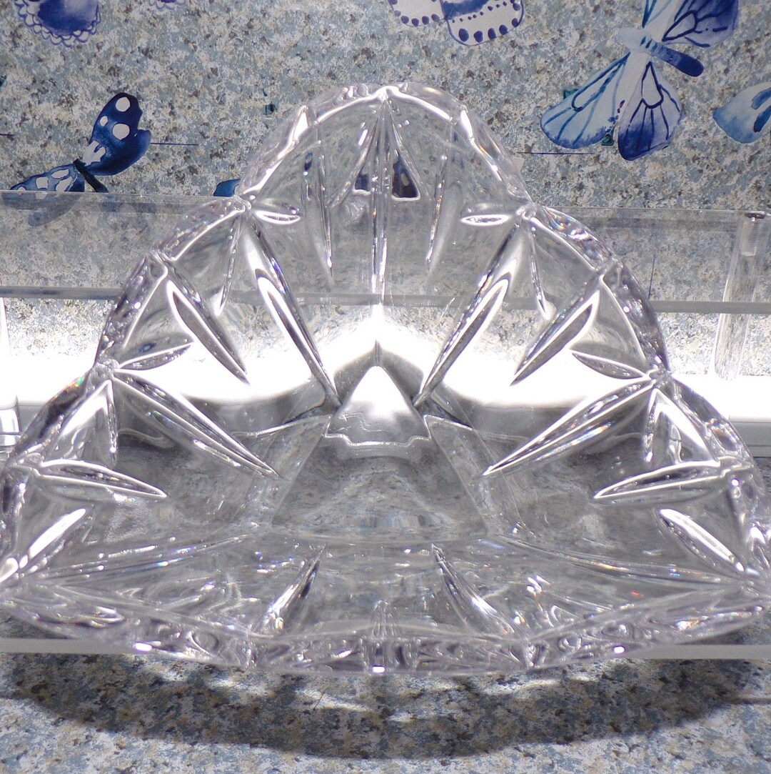 2206 Triangle Shaped Glass 6" Vintage Candy Dish - Trinket Dish- No ...