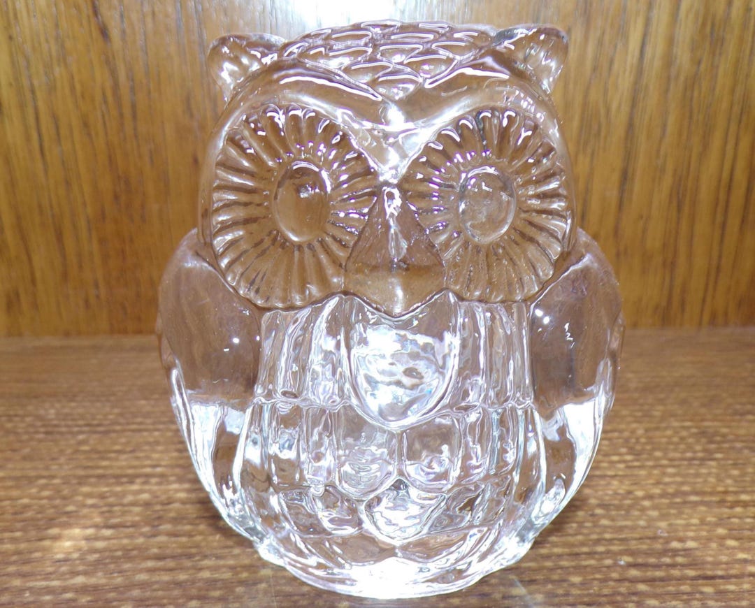 2507 Partylite Hoot Owl 4" Clear Glass Votive Tealight Candle Holder ...