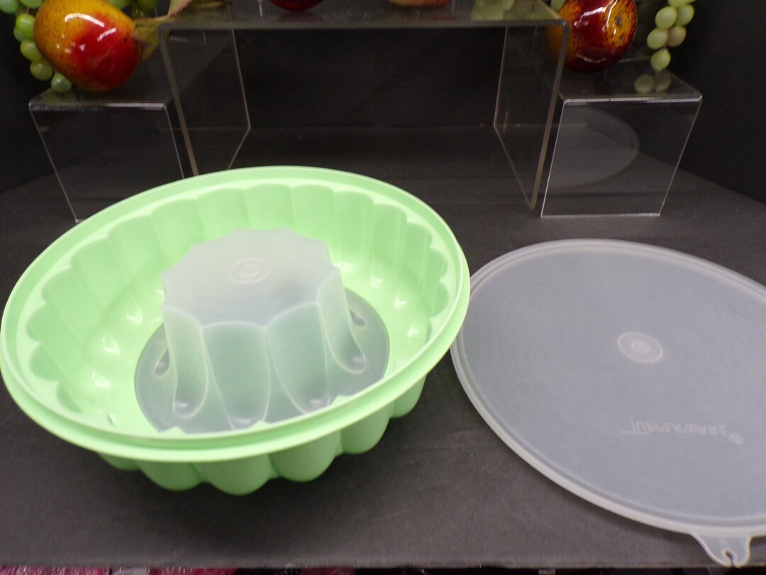 2408 Tupperware Jello Mold Ice Ring Mint Green 3 Pc Vintage 1202 1201 ...