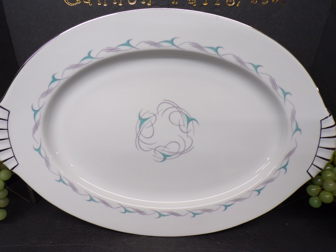 2307 Kent China Flair 17.75" X 12.25" Vintage Oval Serving Platter ...