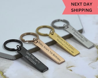 Stainless Steel Keychain, Custom Engraved Key Chain, Personalized Gifts ...