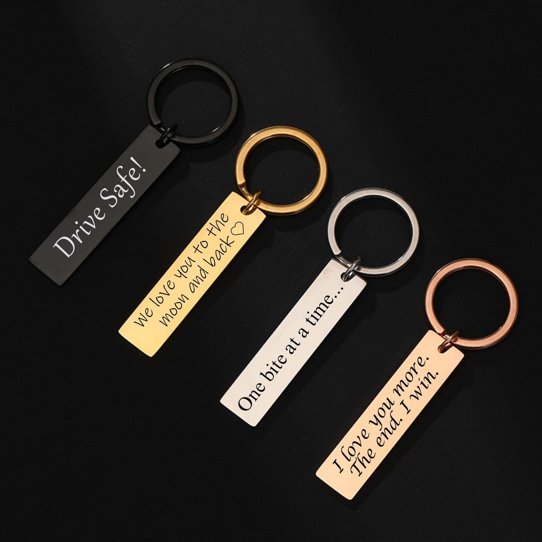 Stainless Steel Keychain, Custom Engraved Key Chain, Personalized Gifts ...