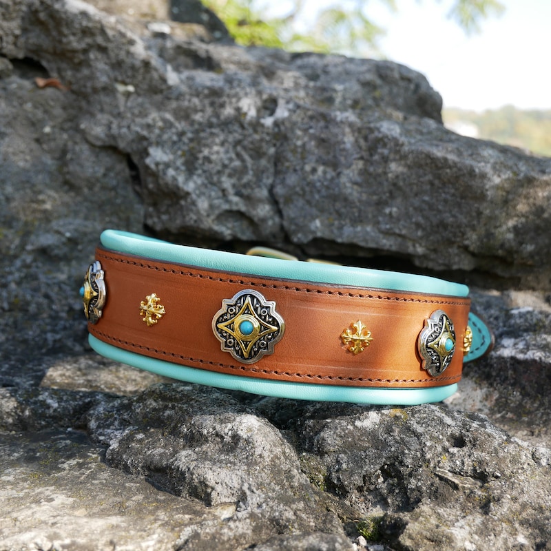 Turquoise Dog Collar - Etsy