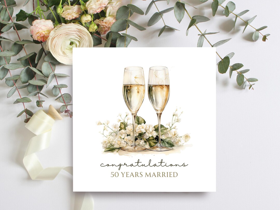 Congratulations 50 Years Married Card, Couples Golden Wedding ...