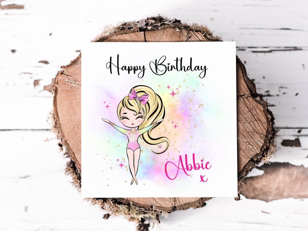 Gymnastic Girl Birthday Card for Daughter, Granddaughter, Niece or ...