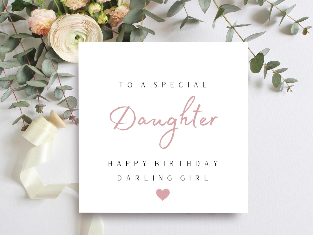 Daughter Birthday Card, Happy Birthday Darling Girl, Birthday Card for ...