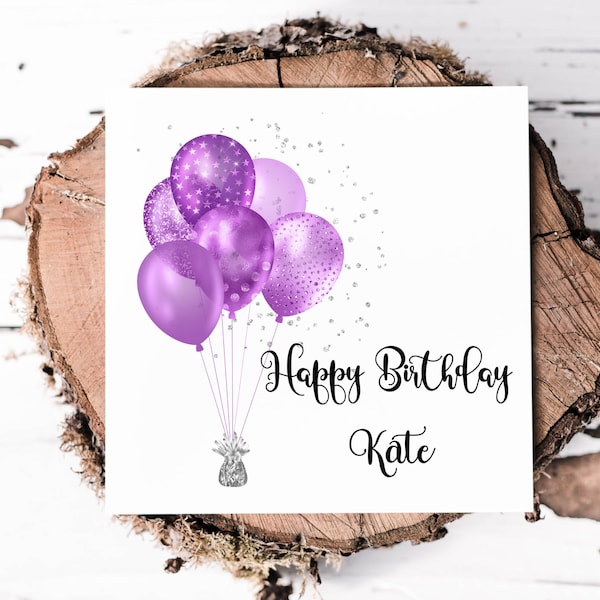 Birthday Card Purple - Etsy
