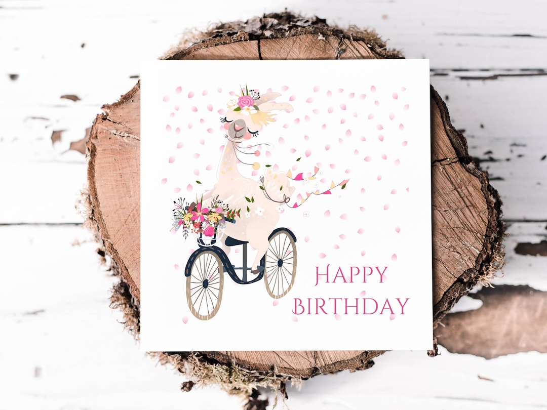 Llama Birthday Card for Her, Happy Birthday Card for Friend, Sister ...