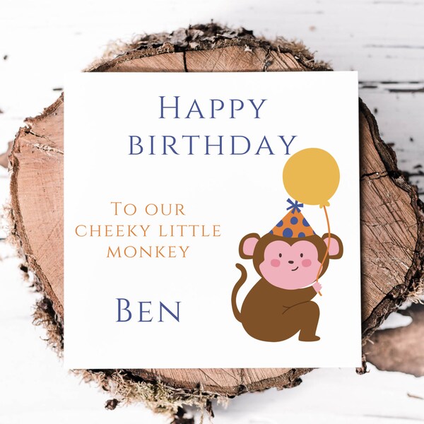 Cheeky Monkey Birthday Card - Etsy