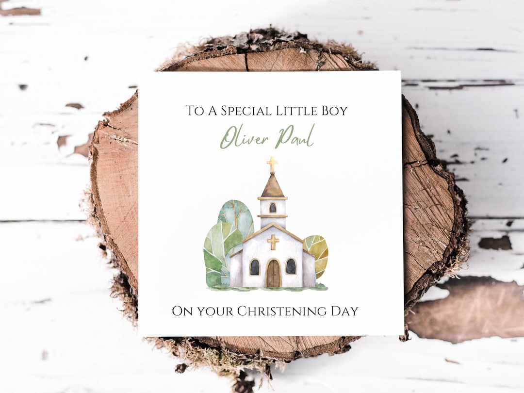 Beautiful Personalised Christening Card for A Special Little Boy, on ...