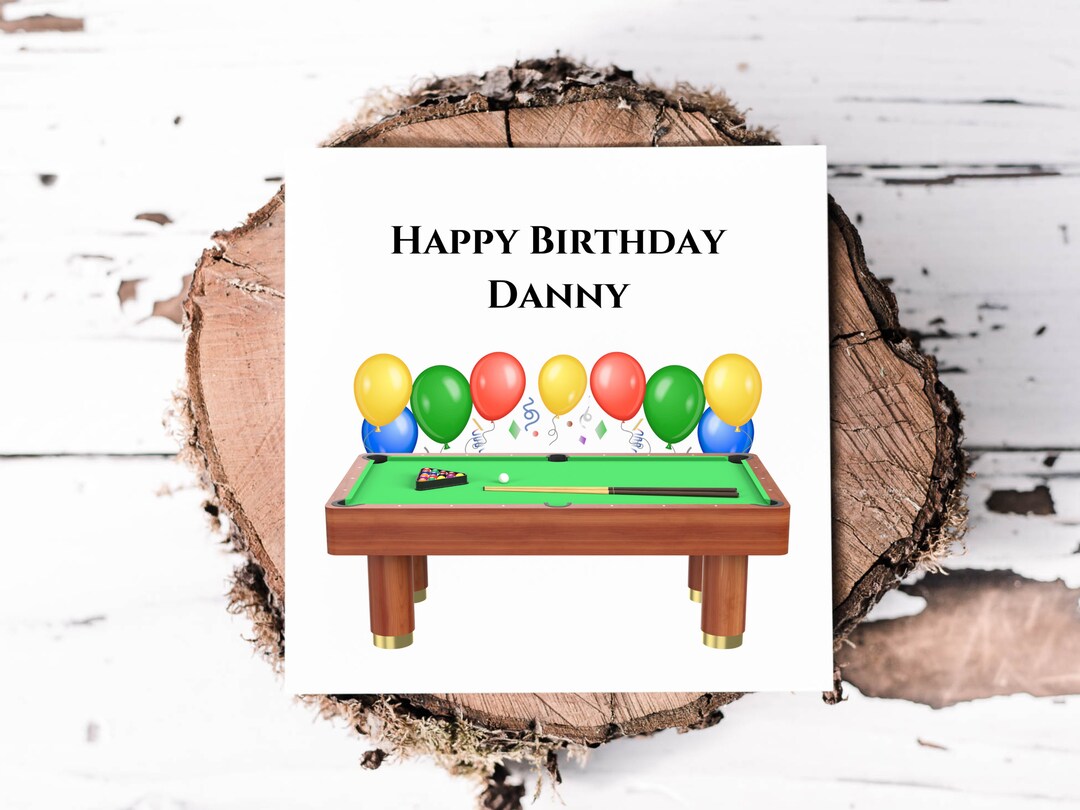 Personalized Pool Table Birthday Card: for Dad, Brother, Grandson - Etsy