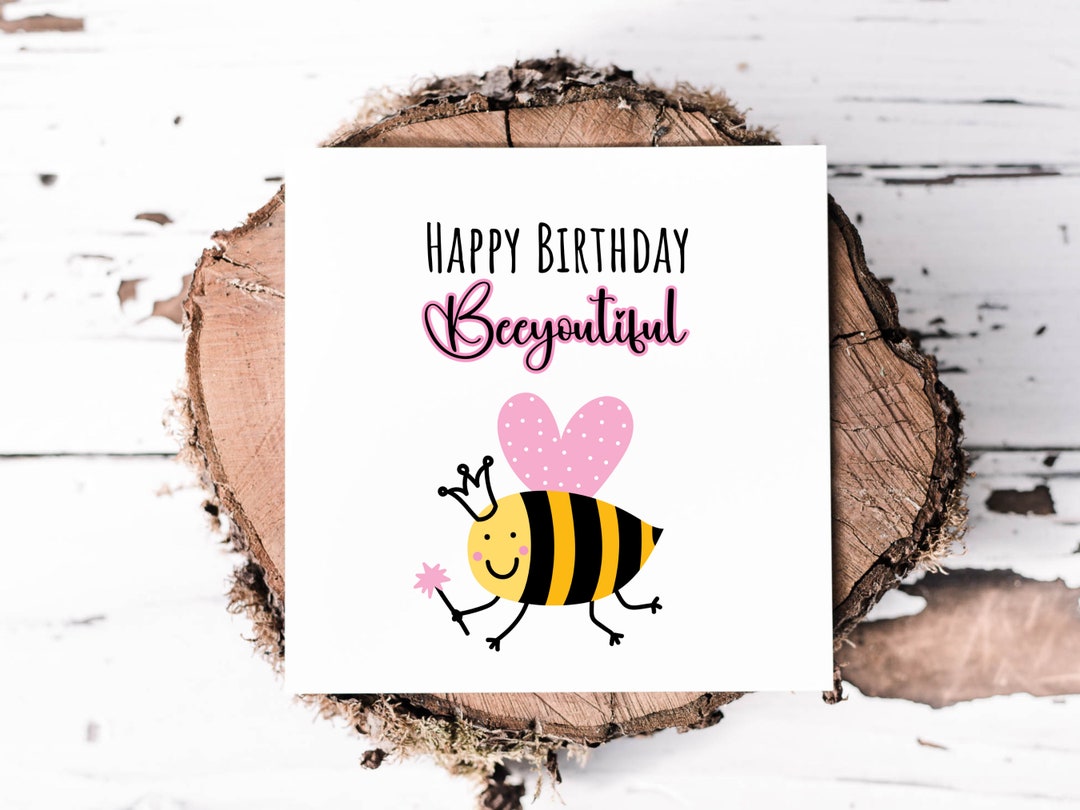 Cute Bee Birthday Card for Her, Perfect Card for Friend, Sister, Niece ...