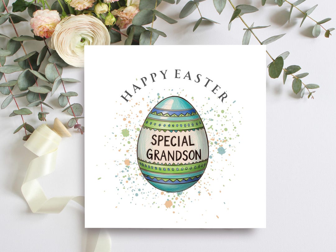 Special Grandson Easter Card, Happy Easter Special Grandson OTR9102 - Etsy