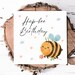 Bee Birthday Card for Her, Happy Hap-bee Birthday Card for Friend, or ...