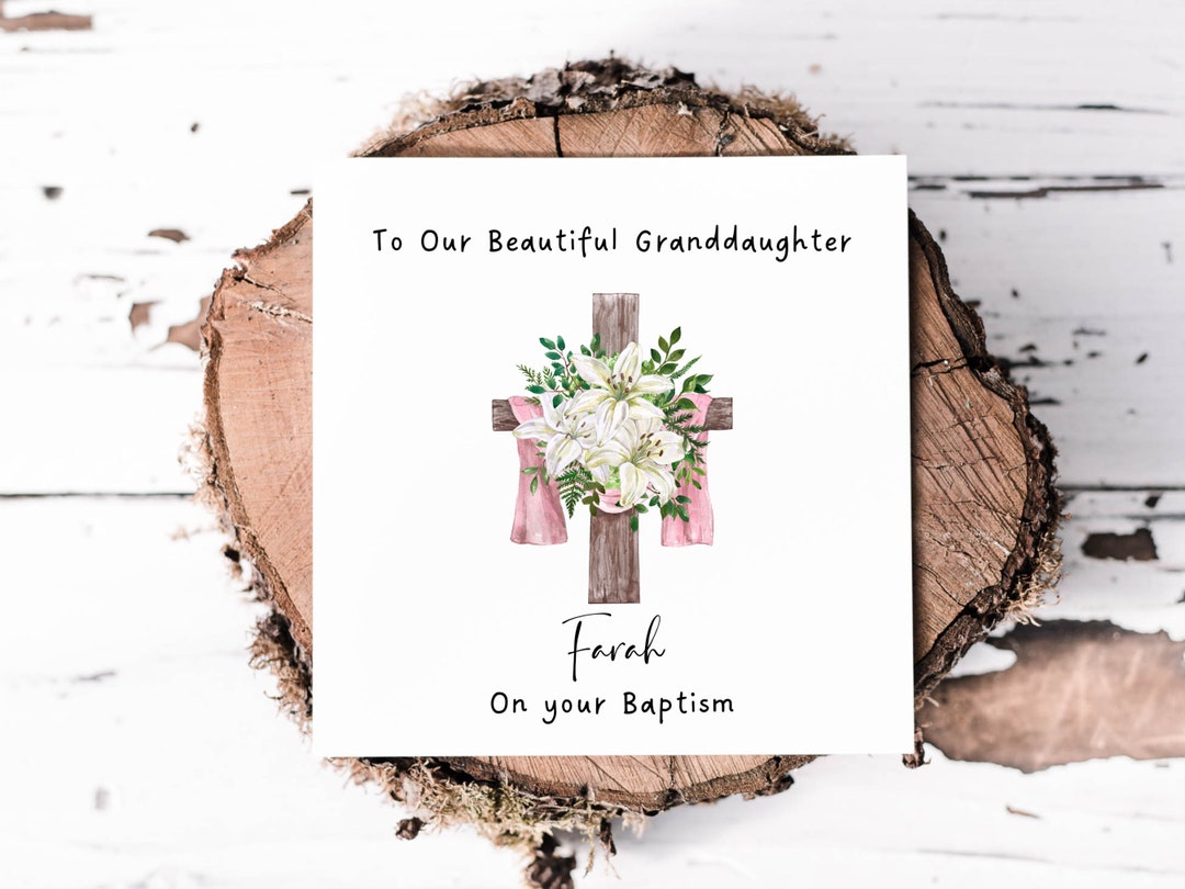 Granddaughter Baptism Card, on Your Baptism Day Card for Granddaughter ...