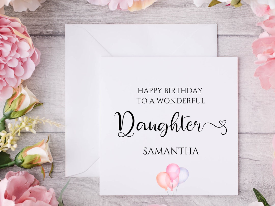 Personalised Daughter Birthday Card Minimalist Design With - Etsy UK