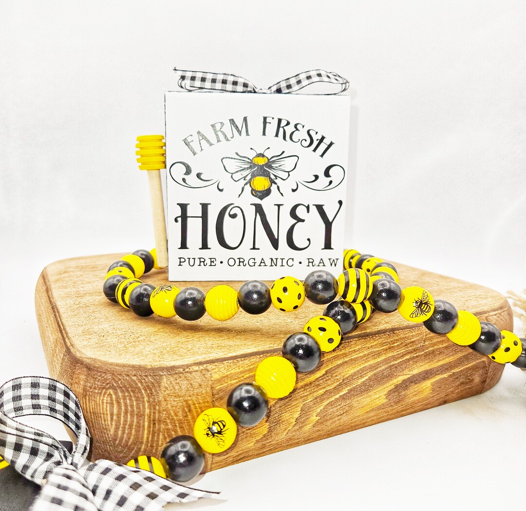 Farm Fresh Honey Bee Sign, Tiered Tray Decor - Etsy