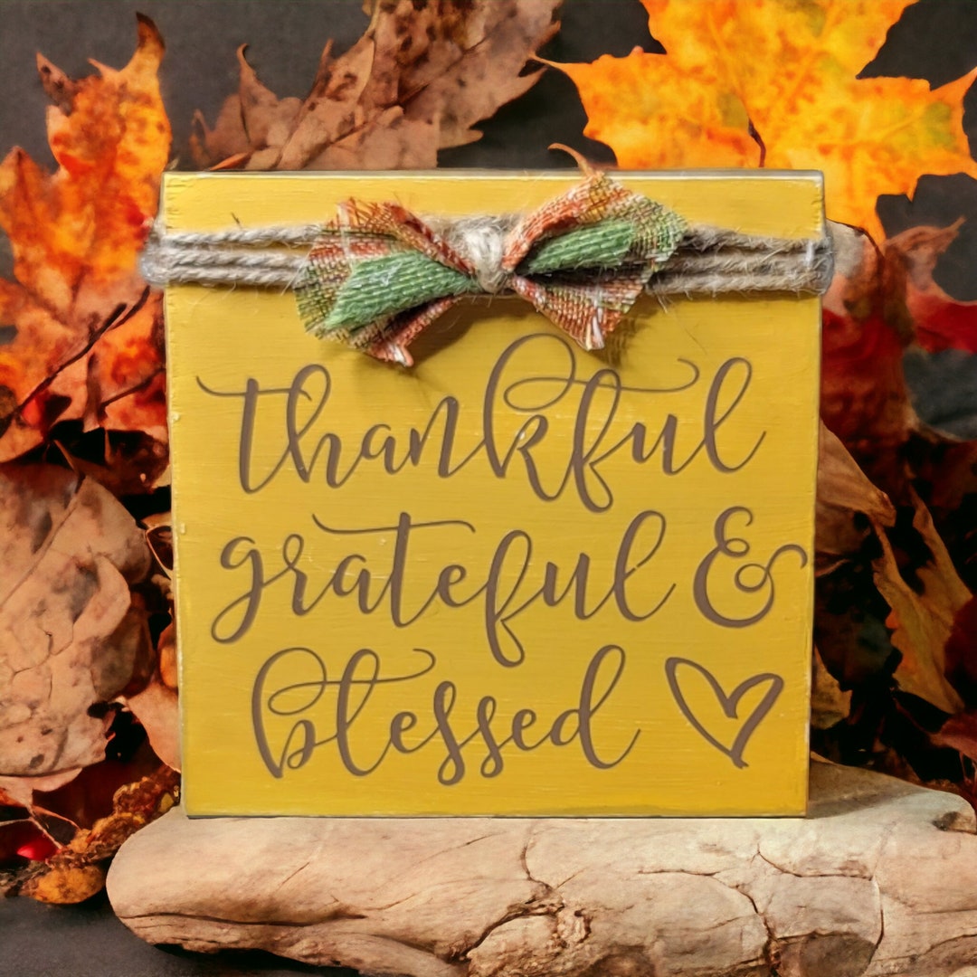 Fall Tiered Tray Sign, Thankful Grateful Blessed, Farmhouse Rustic ...