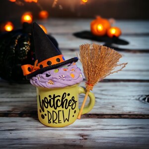 Witches Brew Mini Mug for Halloween Tier Tray, Halloween Decor, Tier ...